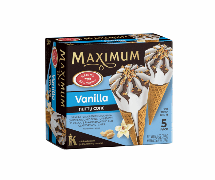 Maximum Vanilla Nutty Cone - Kosher Ice Cream