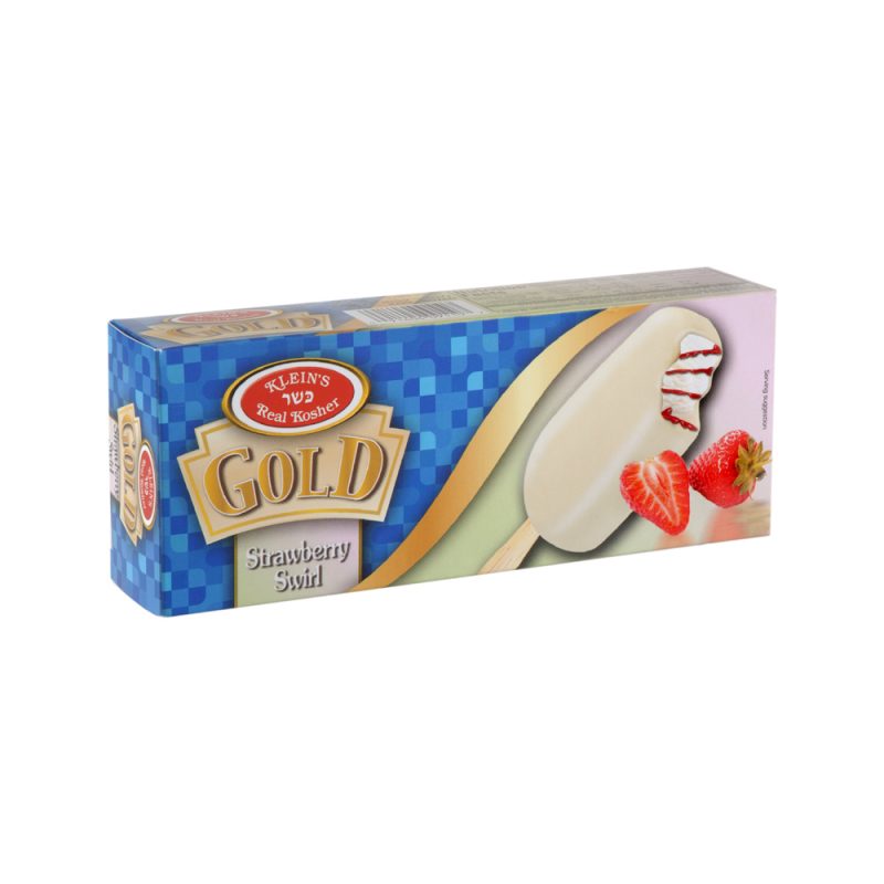 Gold Bar Strawberry Swirl - Kosher Ice Cream