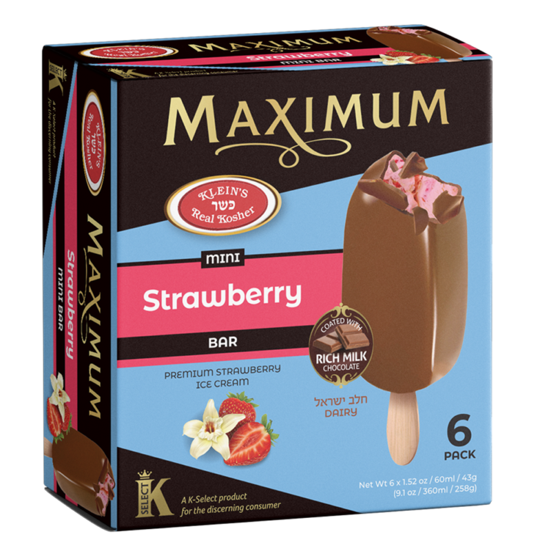 Maximum Mini Strawberry Bar - Kosher Ice Cream